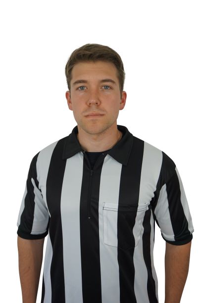 2 1/4 (2.25 inches) Striped Performance Football Sublimated Referee Sh
